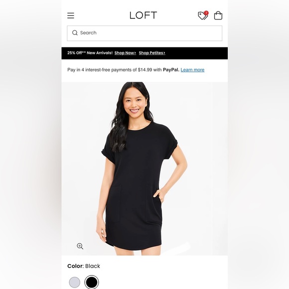 LOFT | Dresses | New Wtags Loft Cute Little Black Dress With Pockets In Petite | Poshmark